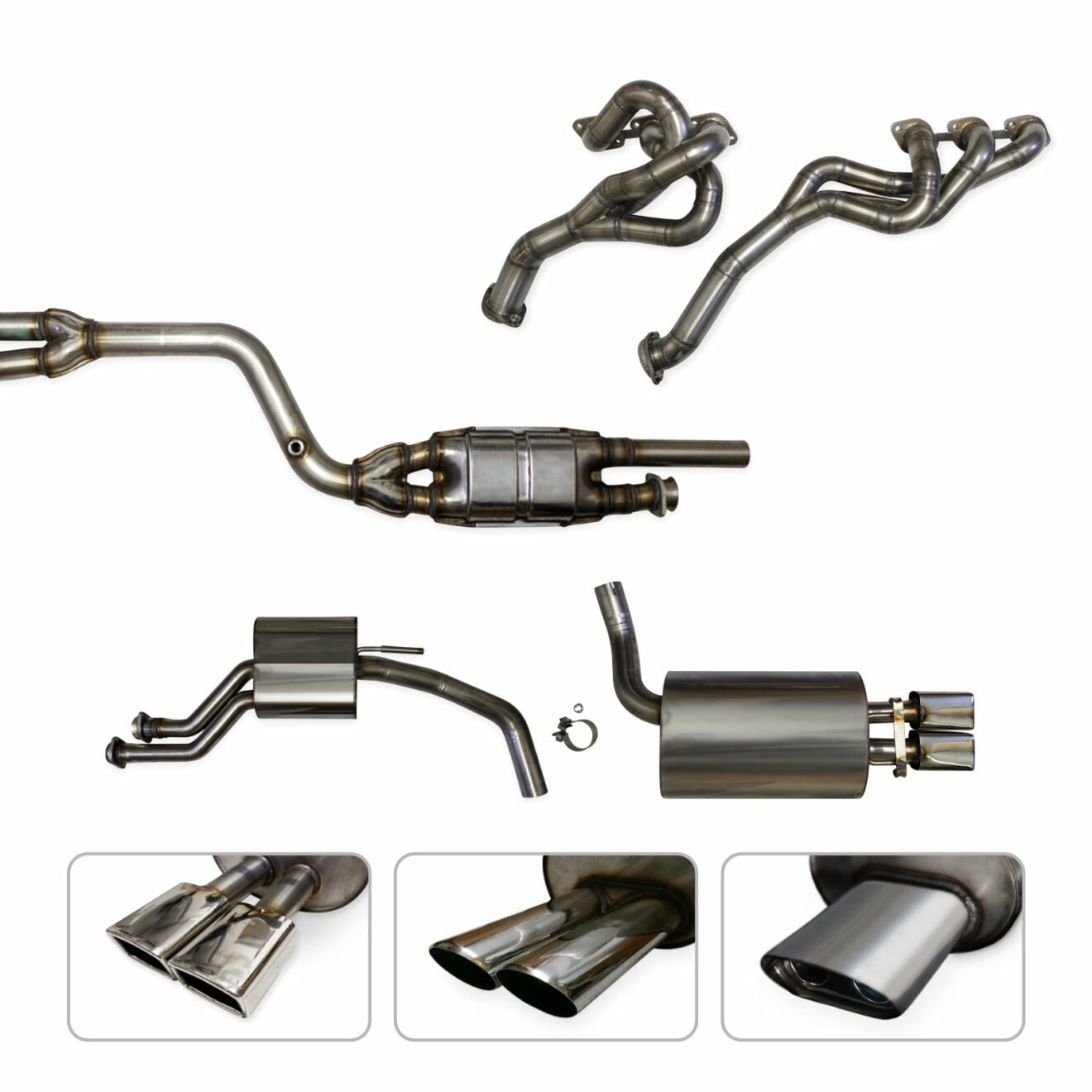 Performance Exhaust System with Headers Mercedes W201 190E 2.6 M103 ...